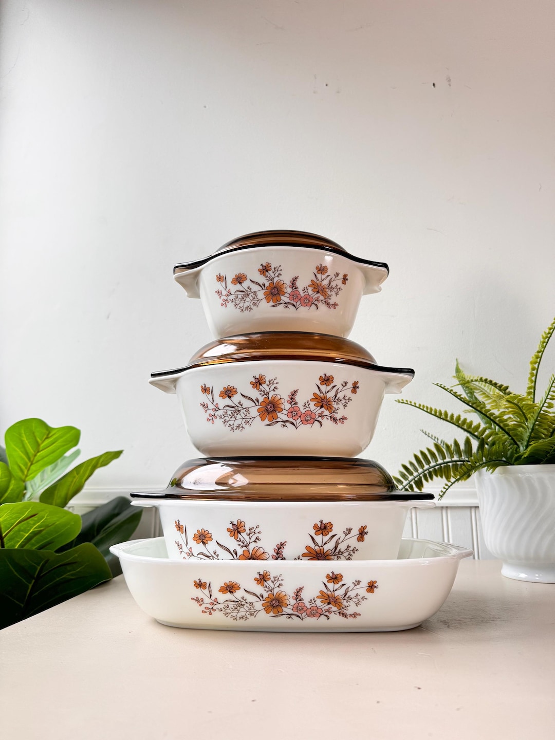 Vintage 1970s Pyrex Dish Set of 7 With Woodland Country Autumn Pattern ...