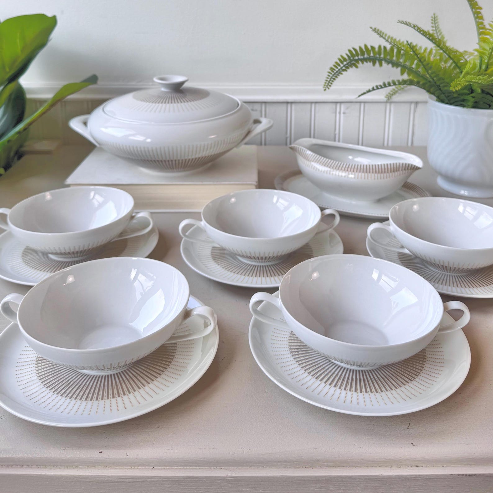 Vintage 1940s Thomas Germany Soup Set of 13, MCM Mid Century Tureen and ...