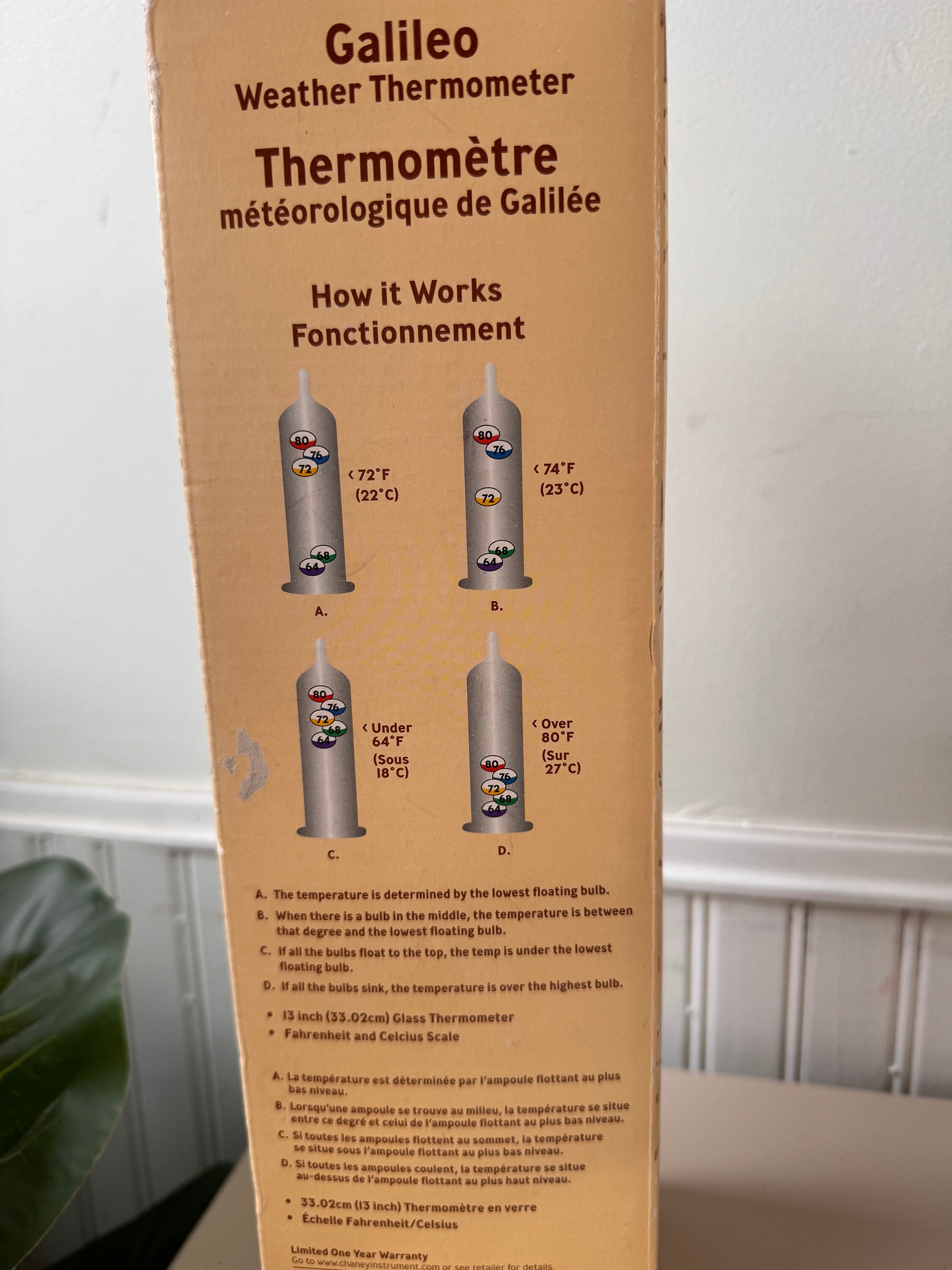Vintage 1980s Galileo Free Standing Thermometer, Made in Germany ...