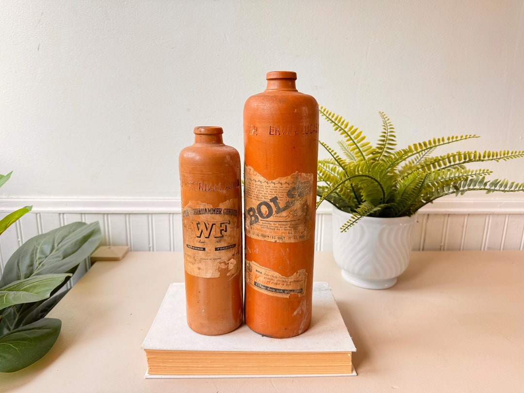 Vintage 1800s Clay "the Wynand Fockink" Bottle Set of 2 , Antique ...