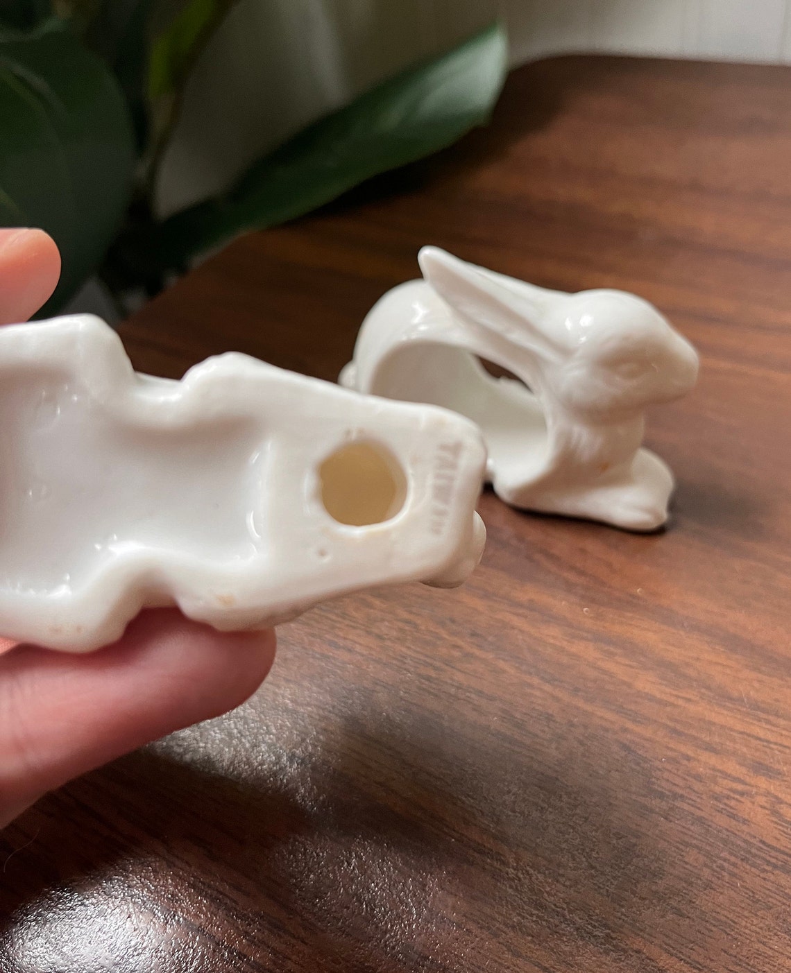 Vintage 1970s White Porcelain Farm Animals Napkin Rings by Abbott Set ...