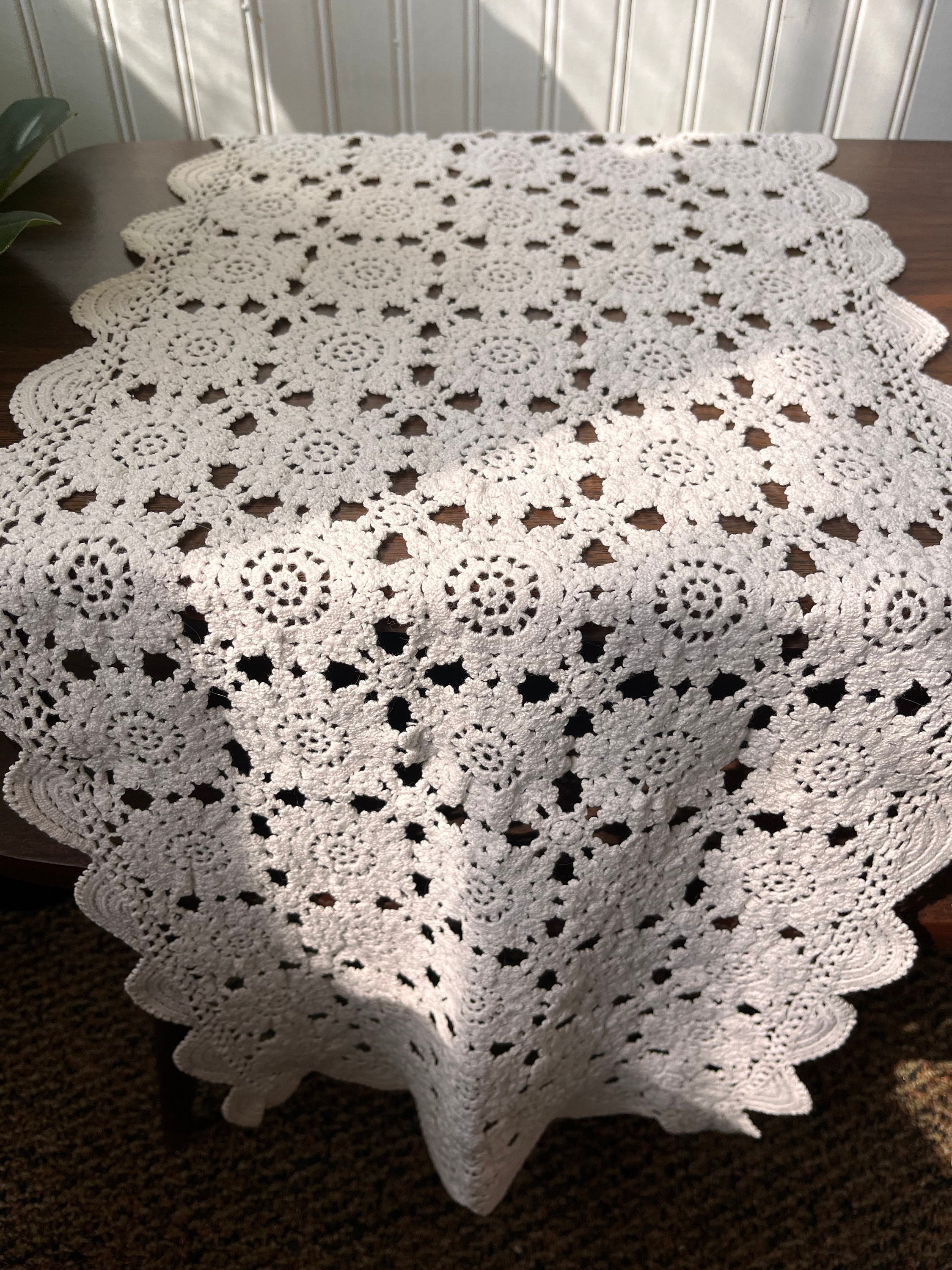 Vintage Handmade Crochet Table Runner Placemat Doily Decor - Etsy
