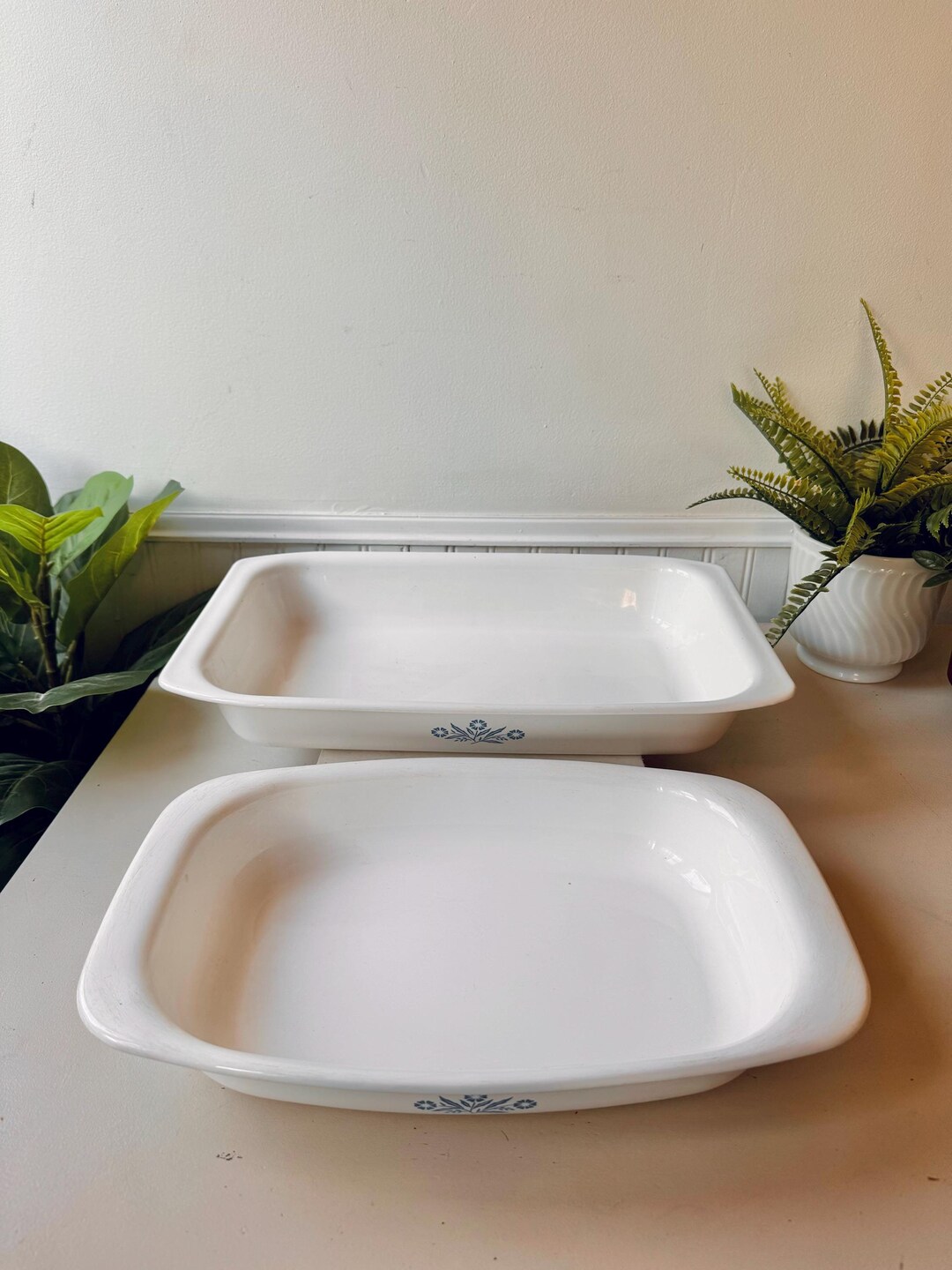 Vintage 1960s Corning Ware Blue Cornflower P-76 and P-21, MCM Mid ...