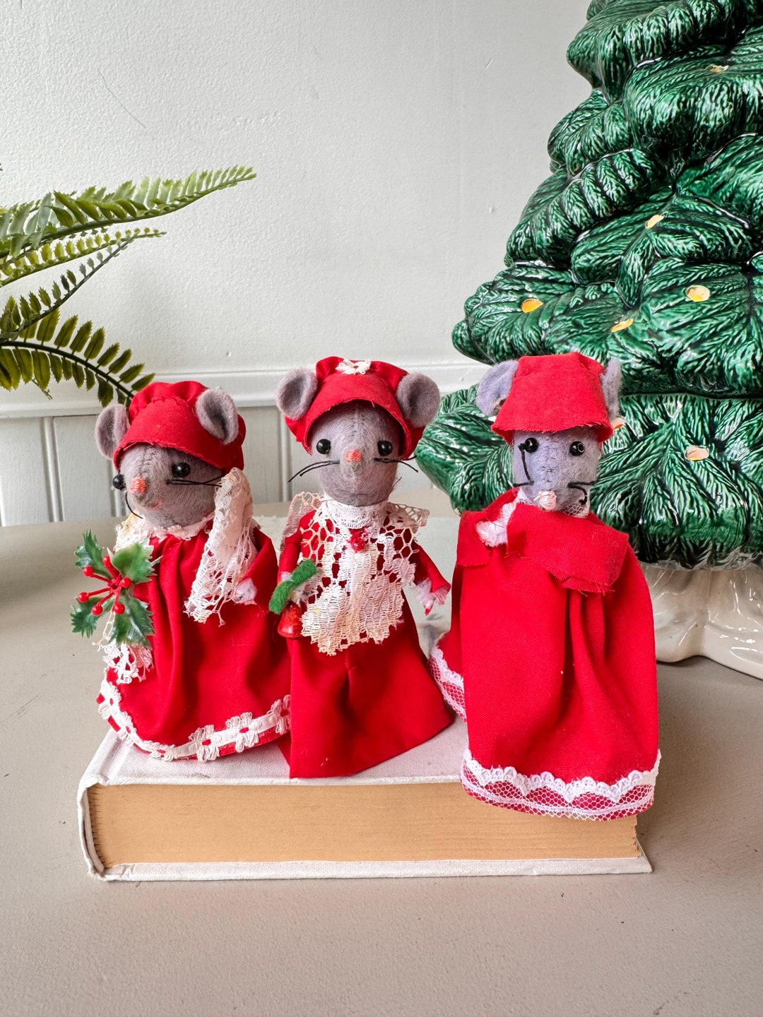 Vintage 1970s Felt Merry Mice With Holiday Clothing, MCM Mid Century ...