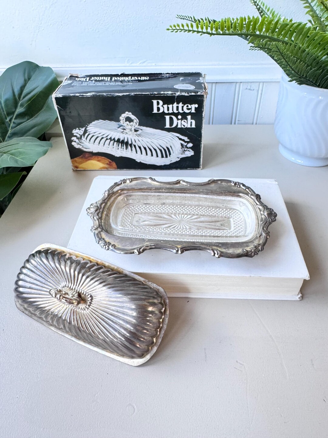 Vintage 1970s 3-piece Silverplated Butter Dish by Leonard Silver MFG ...