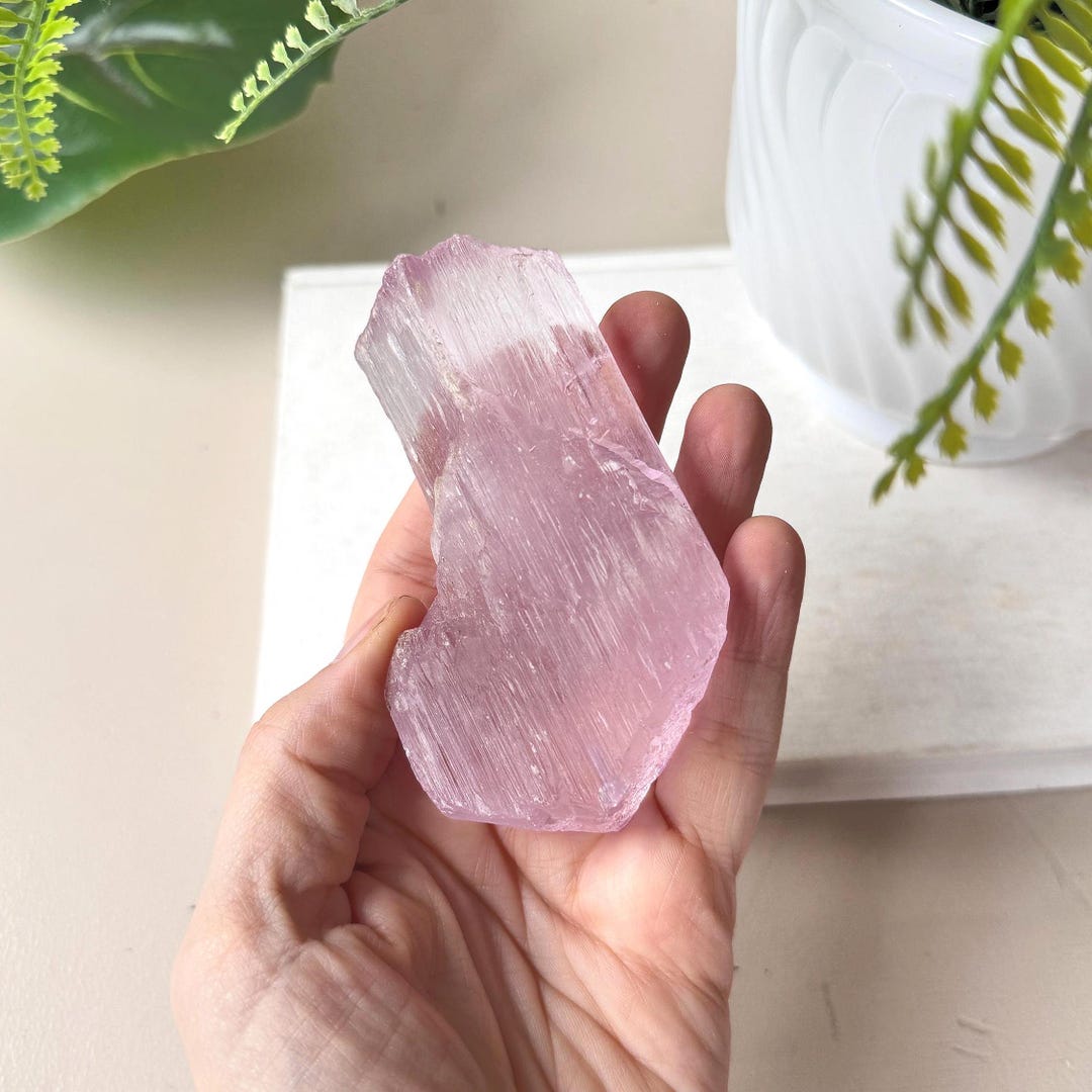 Rare Pink Kunzite Crystal Specimen, Large Raw Spodumene Mineral ...