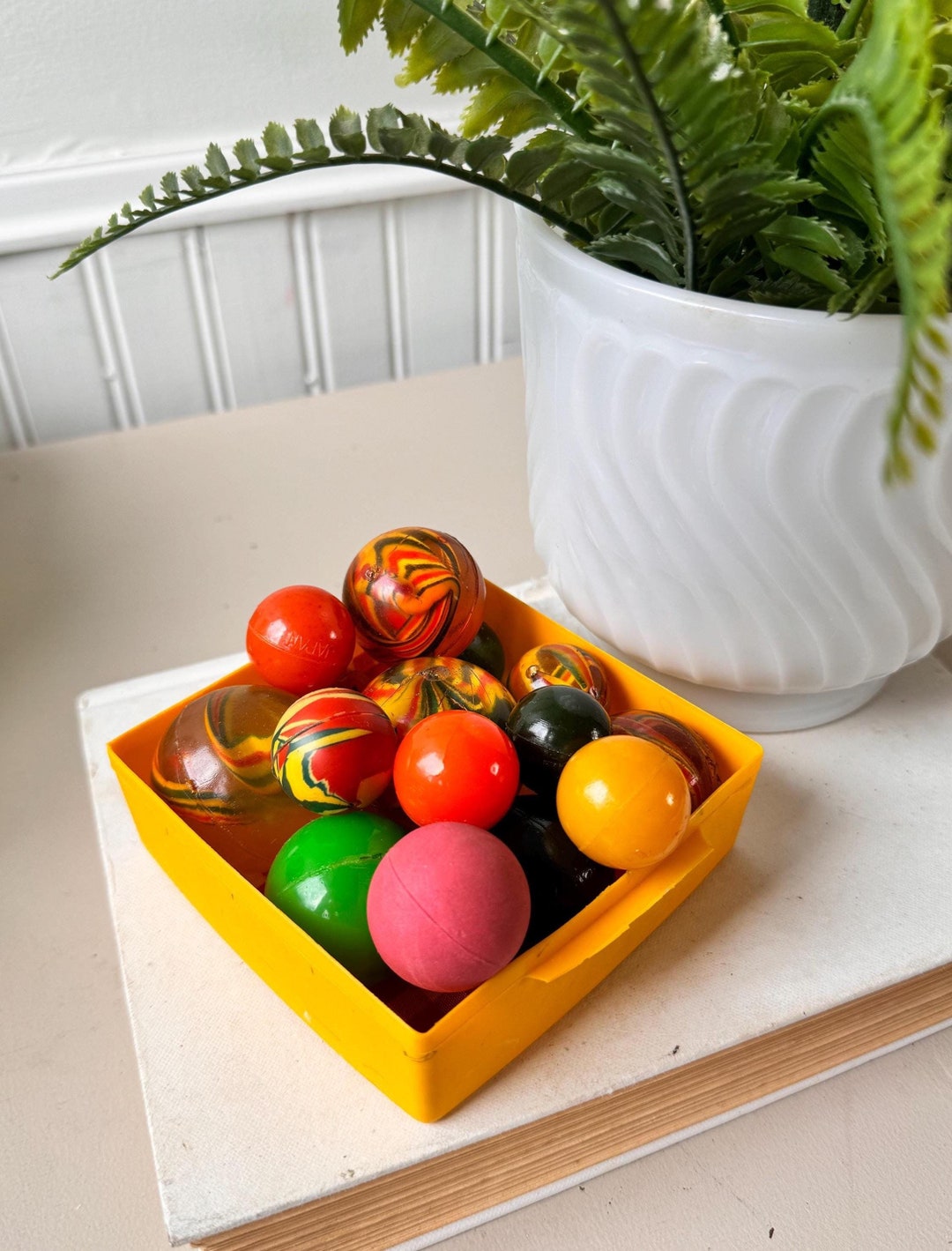 Vintage 1960s Rubber Super Balls With Clear Swirls & Multicolour, Set ...