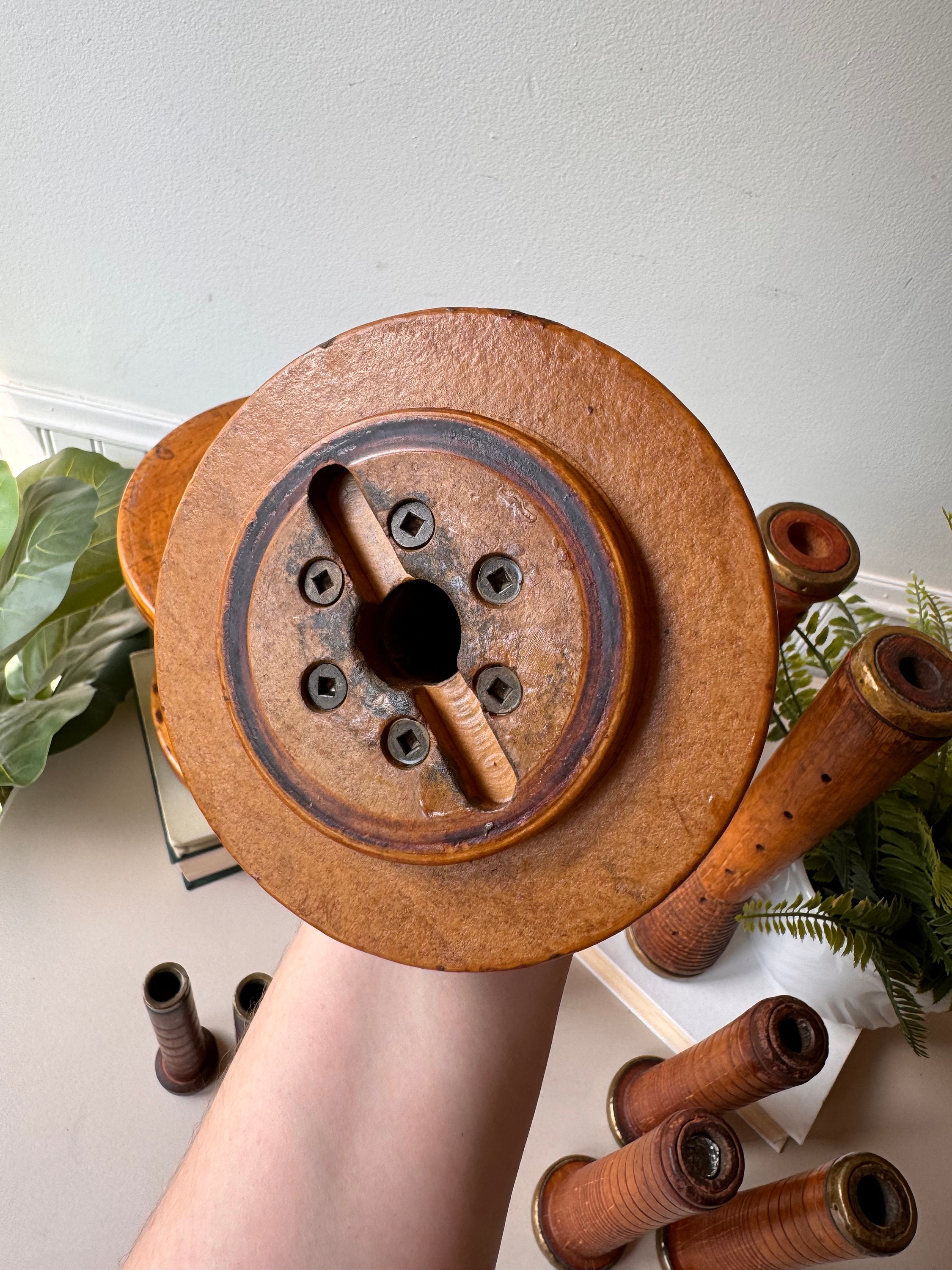 Vintage 1920s Wooden Industrial Thread Spools, Set of 11, Includes 1 ...