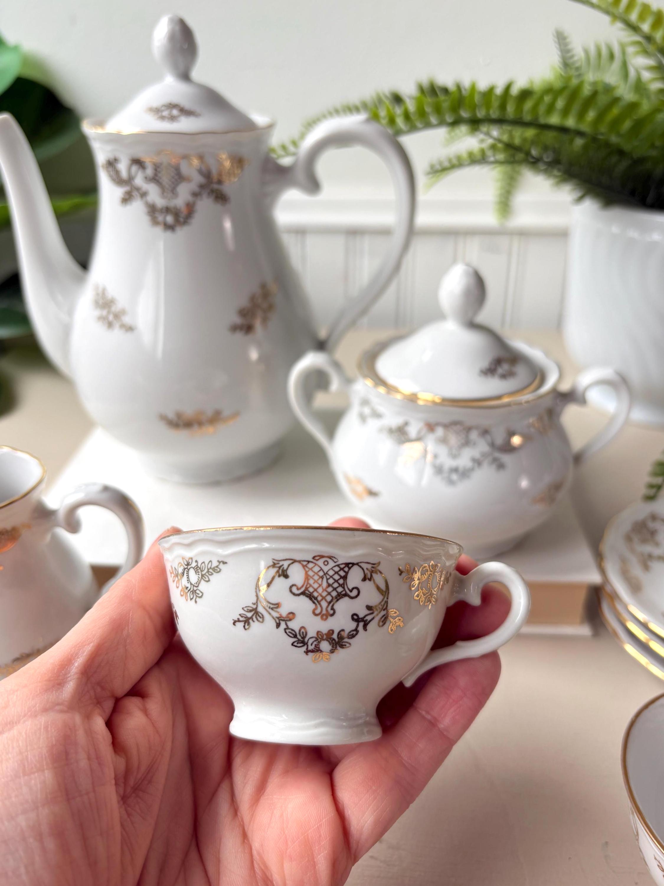 Richard Ginori Italian Tea Set of 11, Vintage 1960s Gold Filigree ...