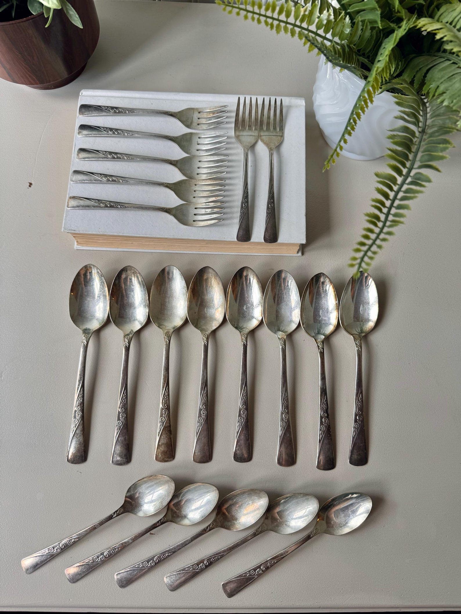 Vintage 1950s Revelation Precious Flower Silver Plated Flatware, Set of ...