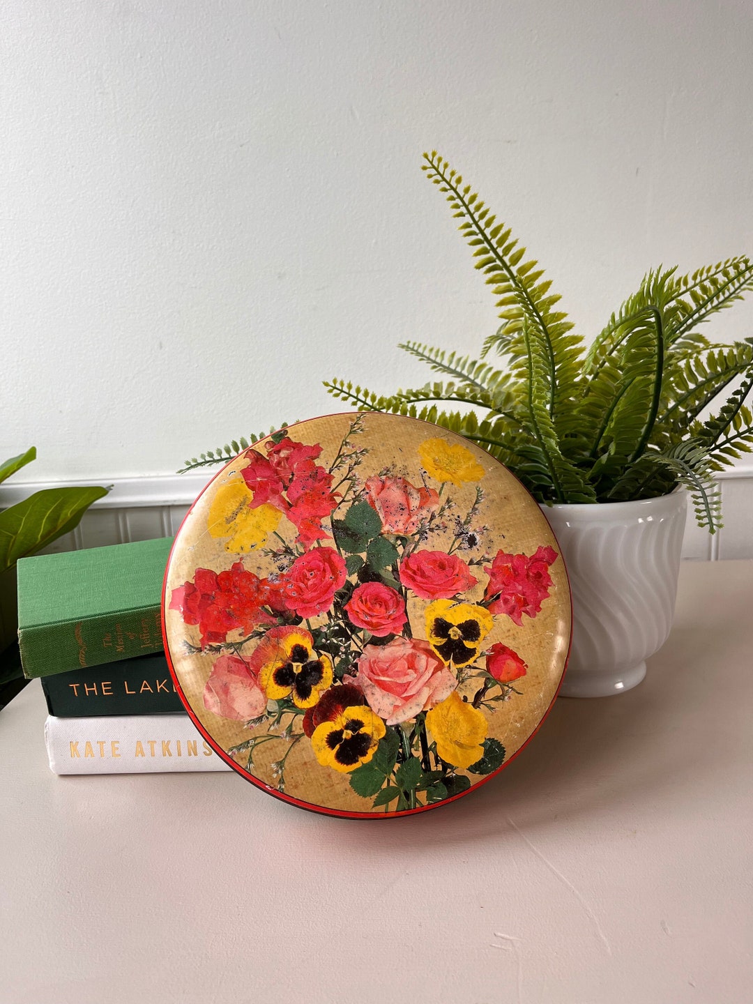 Vintage 1960s Tin Box With Floral Pattern, Edward Sharp & Sons ...