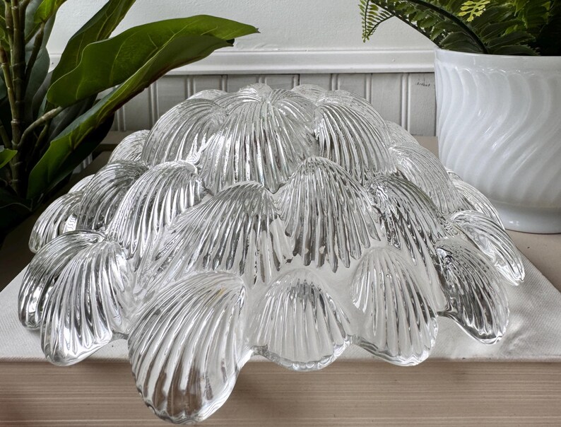Vintage 1980s Royal Copenhagen Crystal Glass Musling Shell Bowl ...