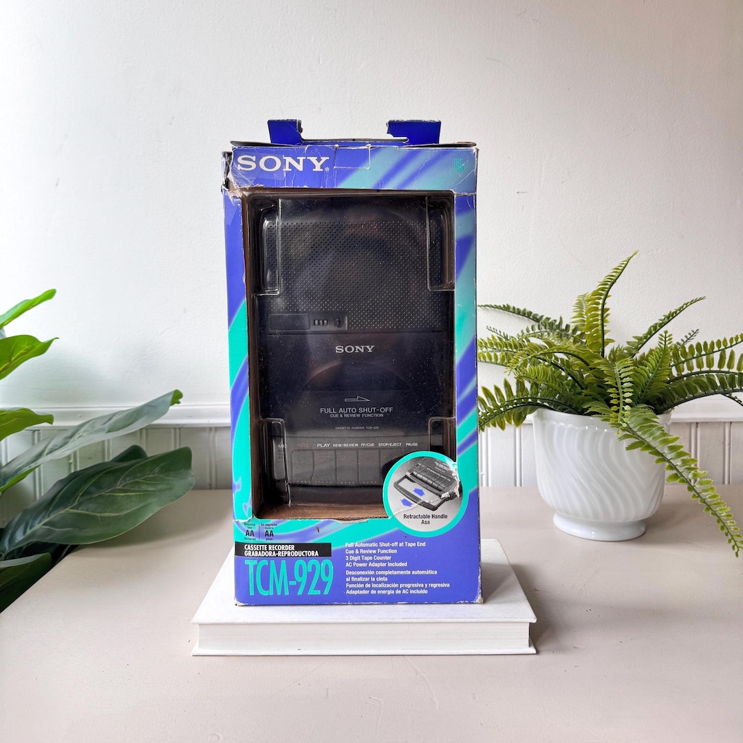 Vintage 1990s Sony Pressman Cassette Recorder TCM-929, Retro Portable ...