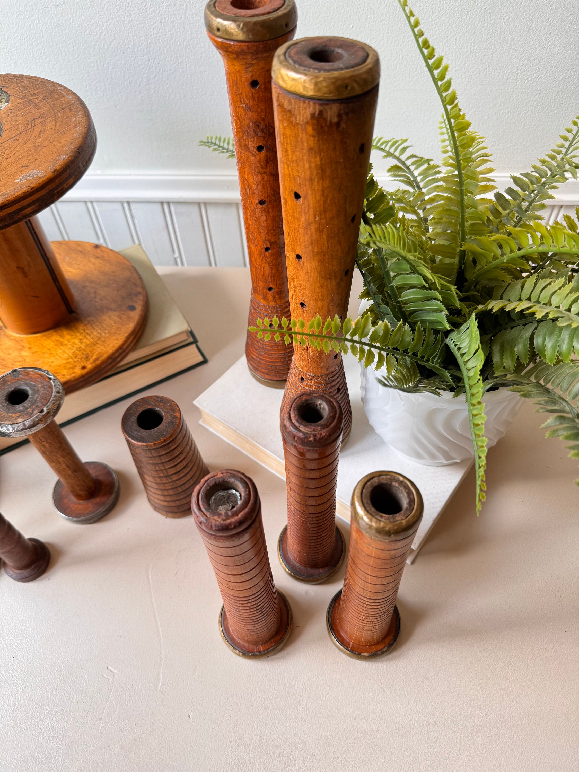 Vintage 1920s Wooden Industrial Thread Spools, Set of 11, Includes 1 ...