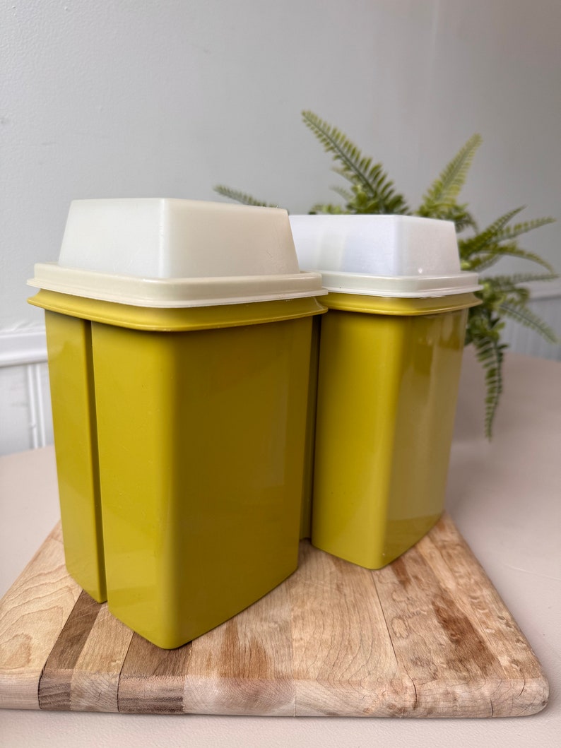 Vintage 1970s Tupperware Green Olive/pickle/vegetable Container, Set of ...