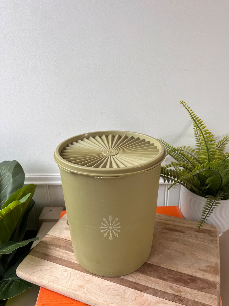 Vintage 1970s Tupperware Canister Set Four With Servalier Lids, Avocado ...