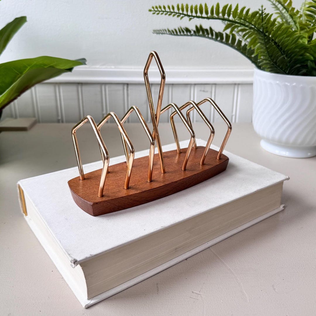 Vintage 1950s Wyncraft Wooden Toast Rack, Made in England, MCM Mid ...