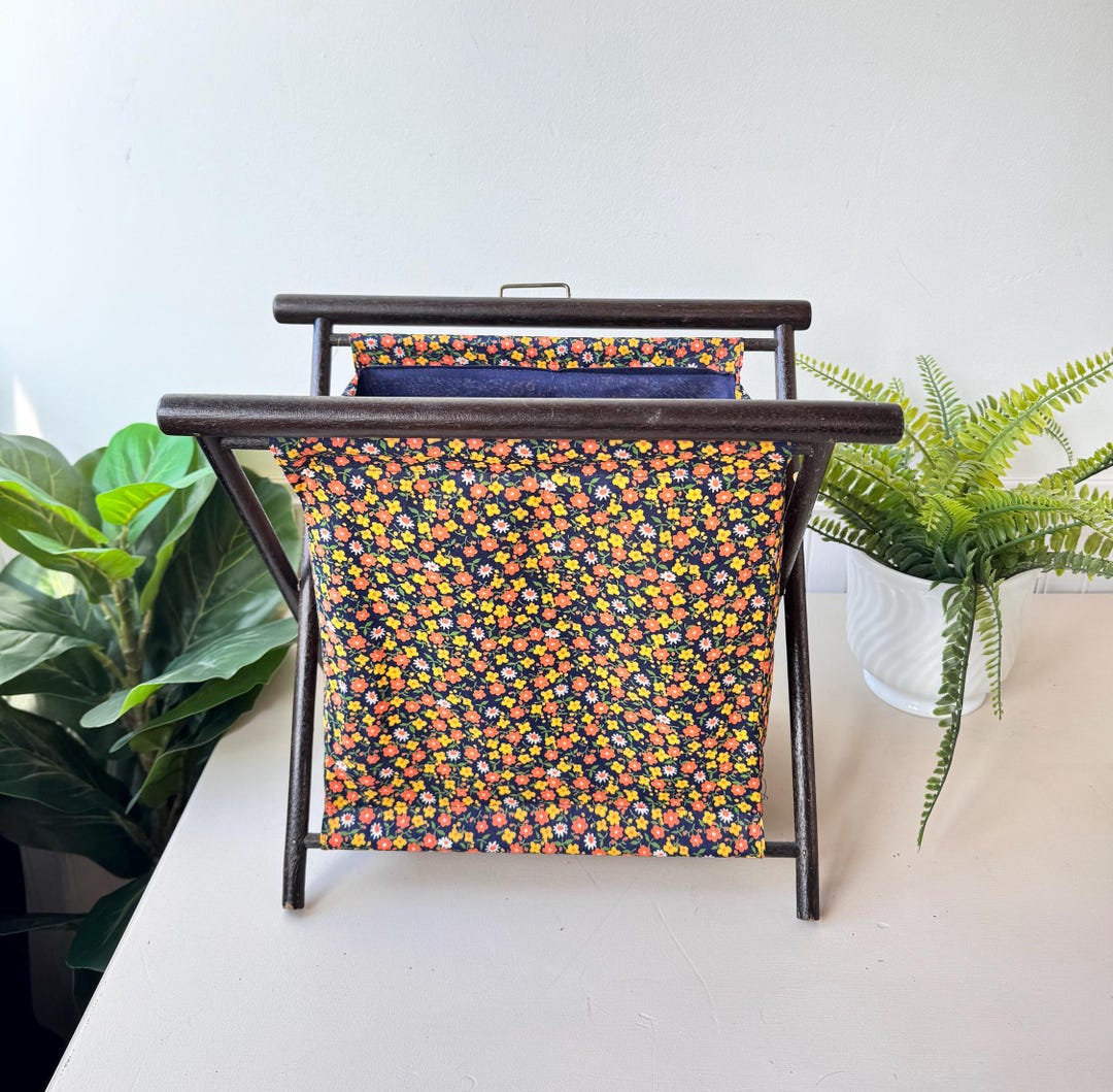 Vintage 1970s Folding Knitting & Sewing Caddy, MCM Mid Century Crafting ...