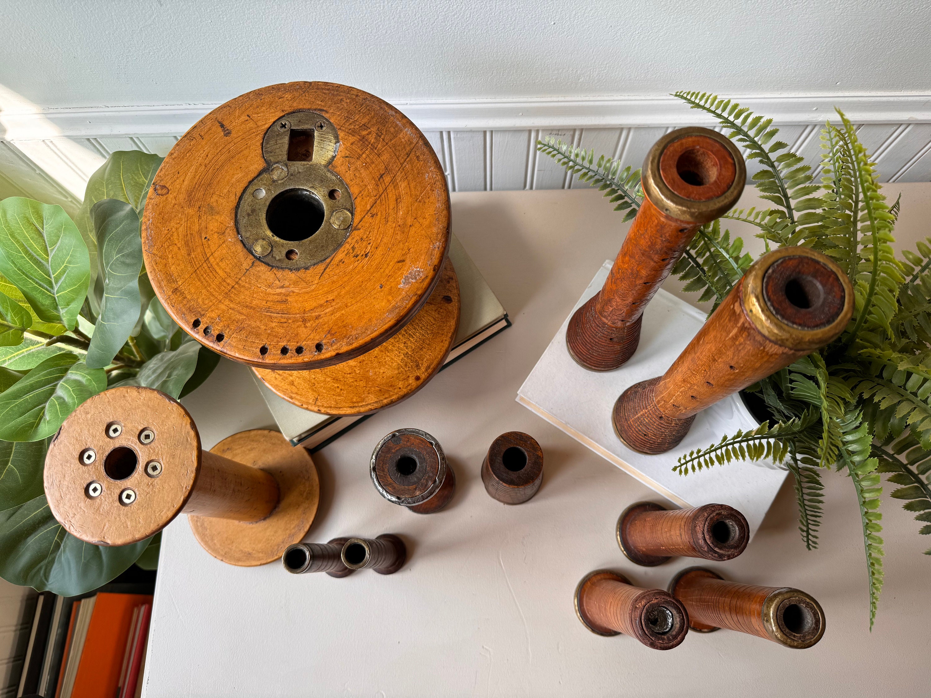 Vintage 1920s Wooden Industrial Thread Spools, Set of 11, Includes 1 ...
