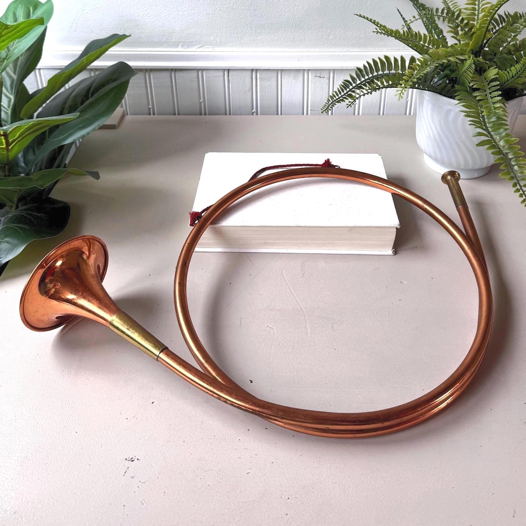 Vintage 1970s Copper and Brass Large French Hunting Horn, MCM Mid ...
