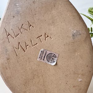 Vintage 1970s ALKA Signed & Sticker 12 Studio Malta Pottery Vase, MCM ...