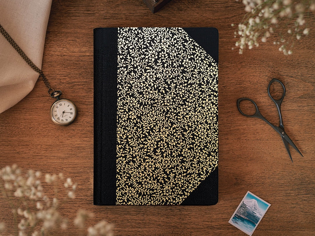 Luxury Journal Floral Notebook Black and Gold Notebook Handmade Journal ...