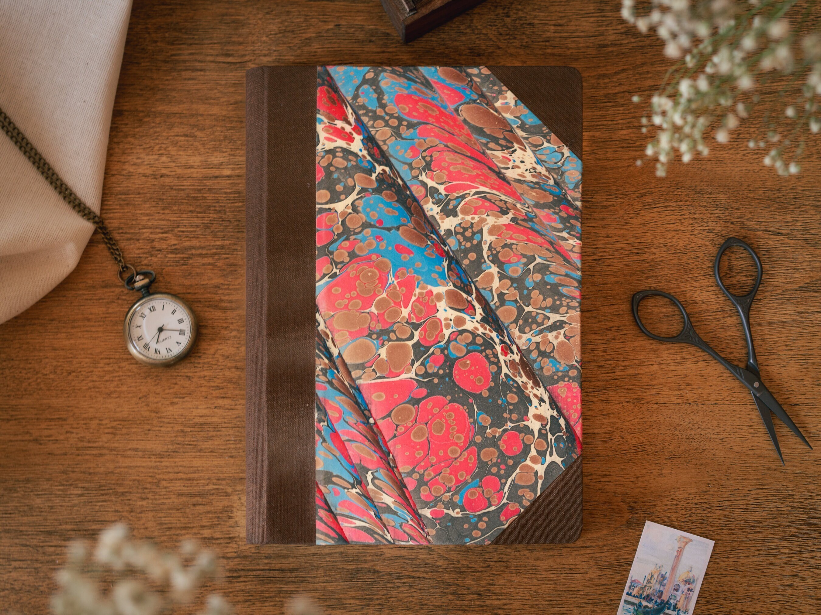 Handmade Sketchbook, Aesthetic Notebook, Marbled Blank Journal, Travel ...