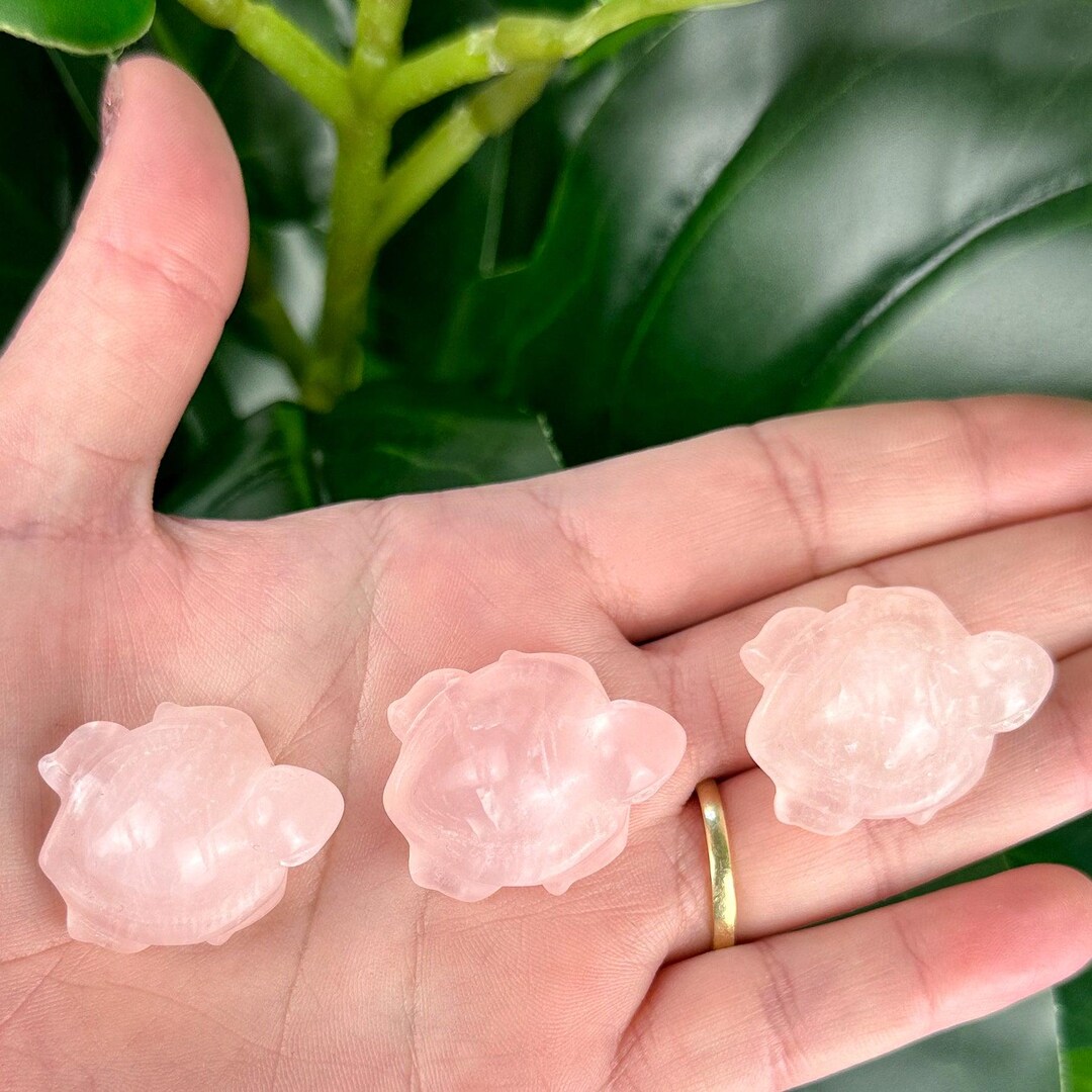 Rose Quartz Mini Turtle Carving - Etsy