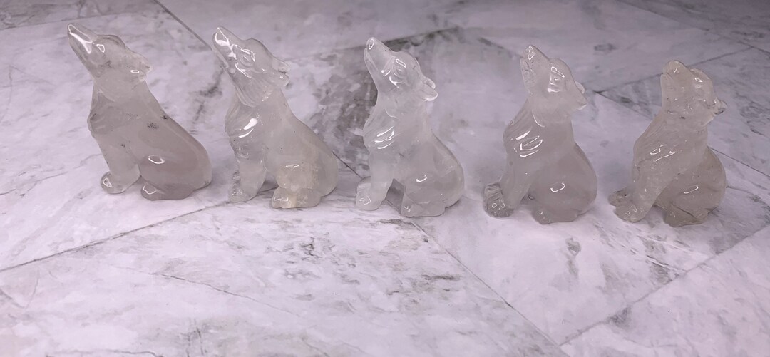 Clear Quartz Wolf Clear Quartz Wolf Carving Crystal Wolf - Etsy
