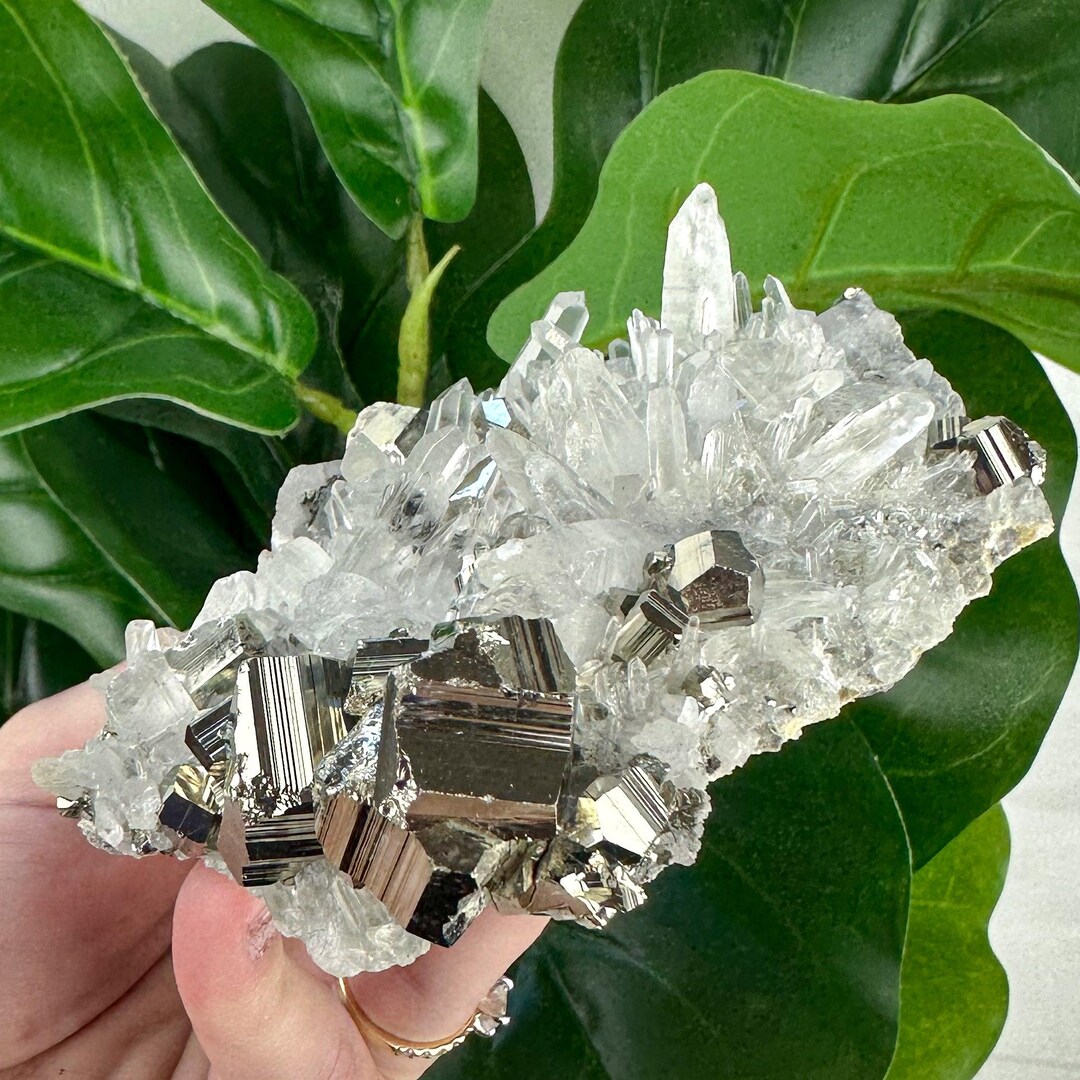 Large Quartz Cluster With Pyrite 409grams - Etsy