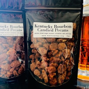 Hand Made Bourbon Candied Pecans 1/2 Pound - Etsy