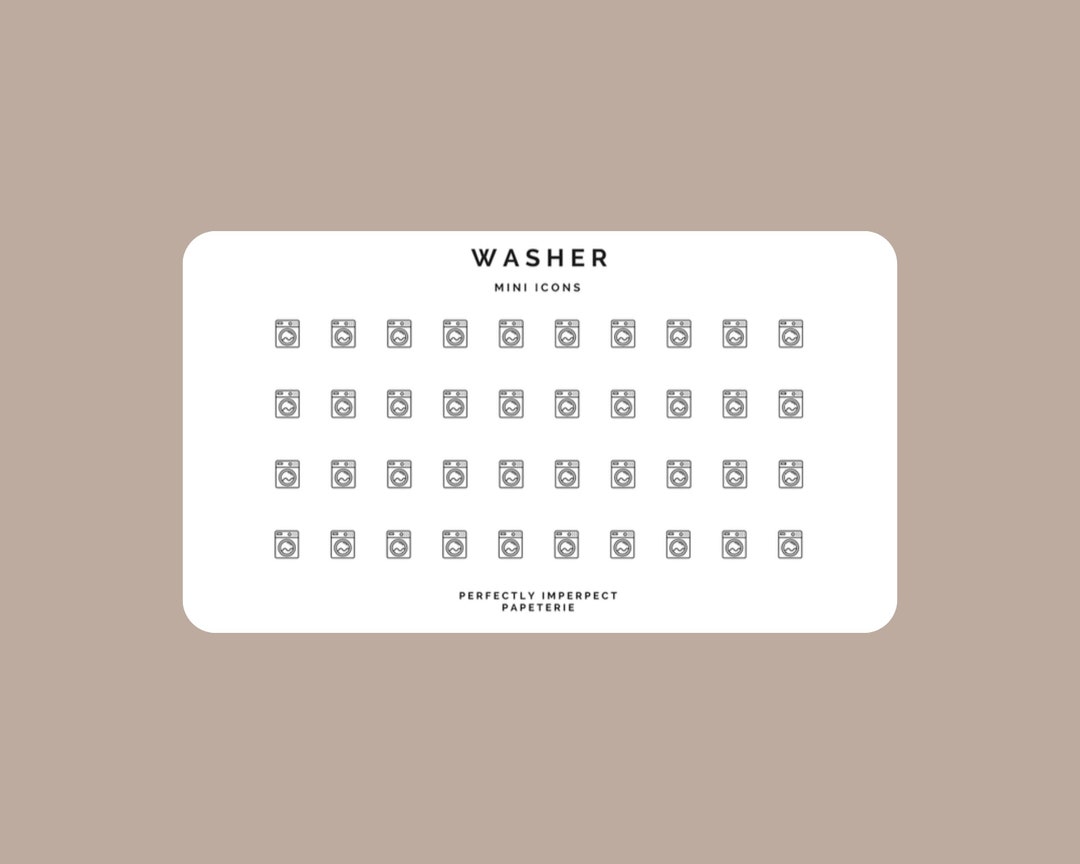WASHER / LAUNDRY - Mini Circle Icons | Finance Planner Stickers ...