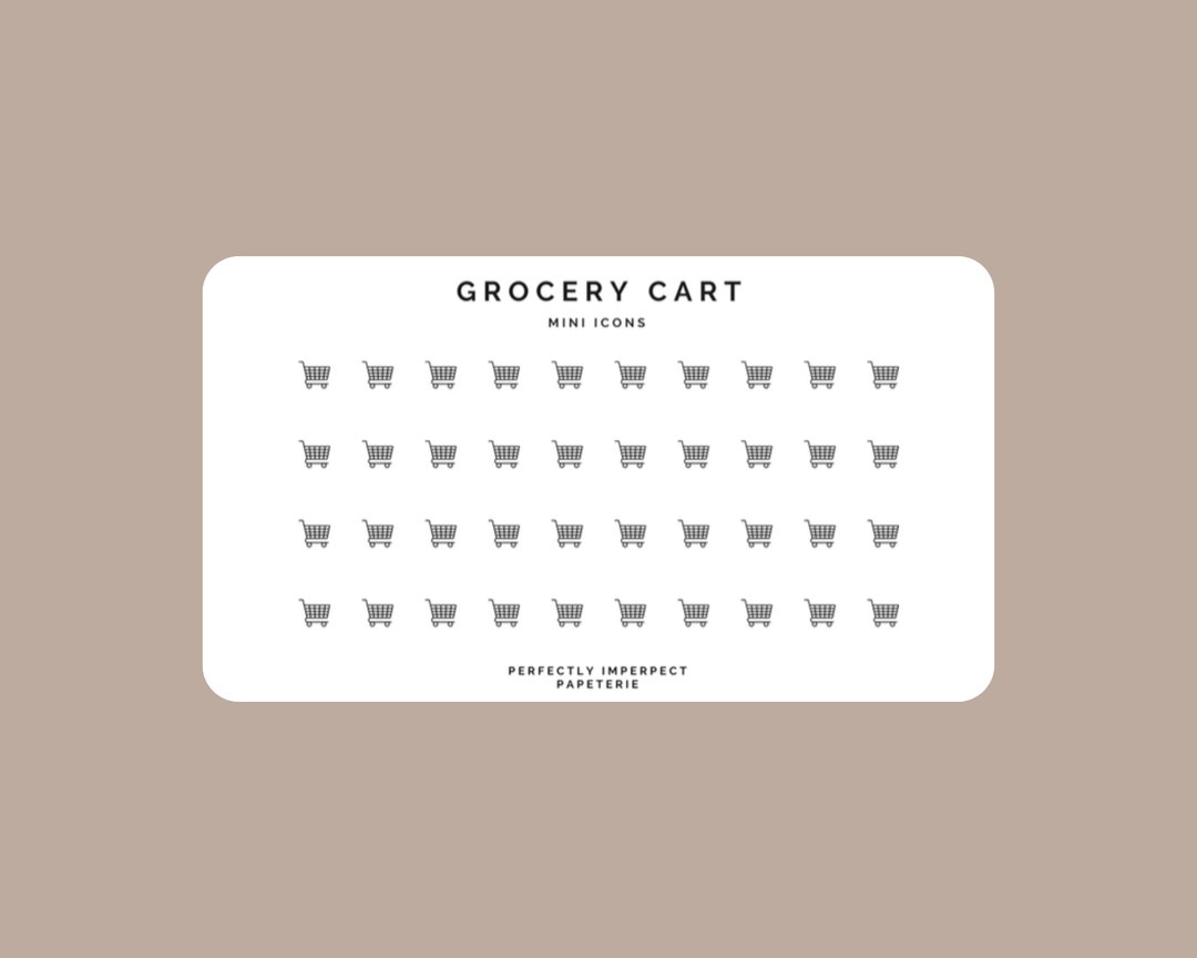 CART / GROCERY CART - Mini Circle Icons | Finance Planner Stickers ...