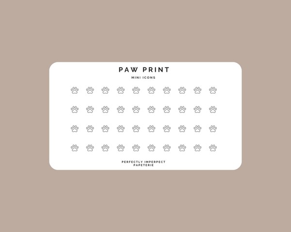 PAW PRINT / PET Mini Circle Icons Finance Planner Stickers Minimal & Functional Planner Stickers ...