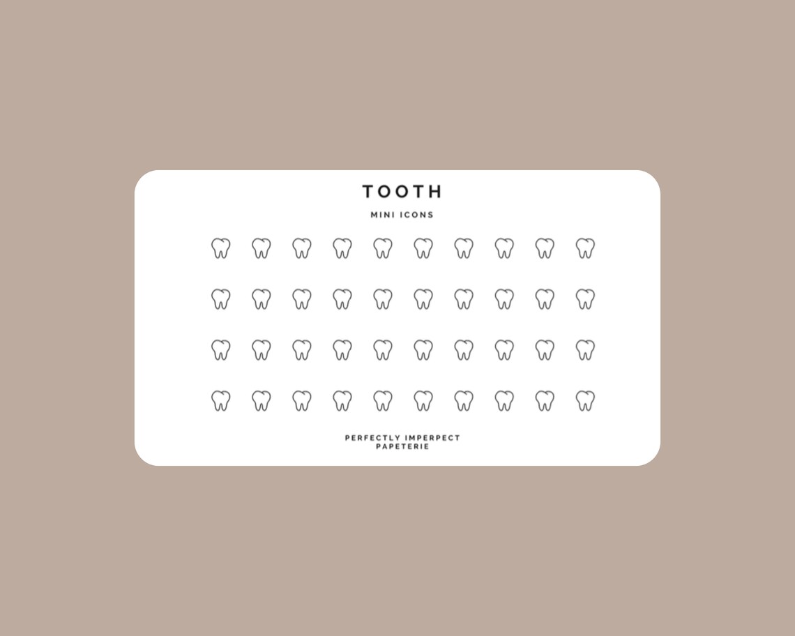 TOOTH / DENTIST Mini Circle Icons Finance Planner Stickers - Etsy
