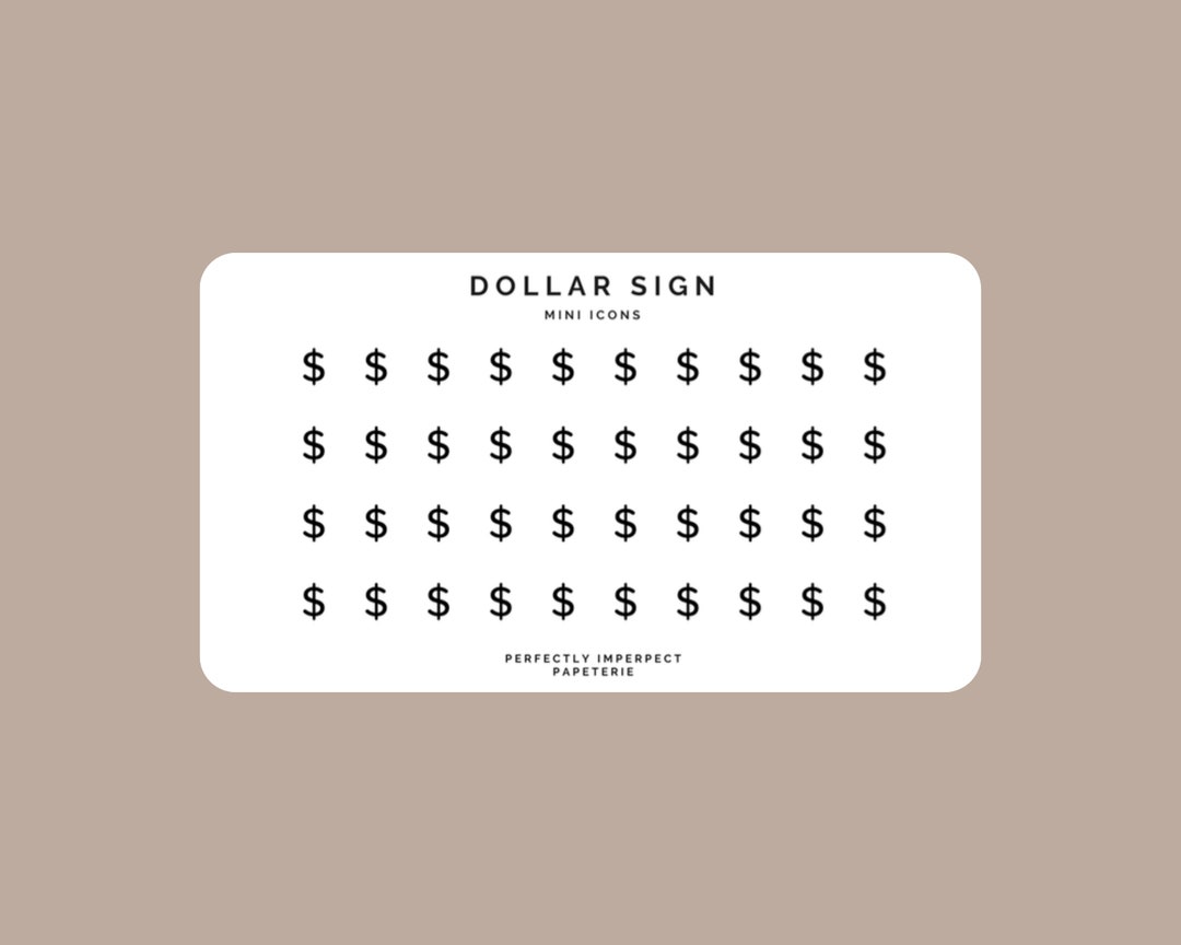 DOLLAR SIGN / MONEY - Mini Circle Icons | Finance Planner Stickers ...