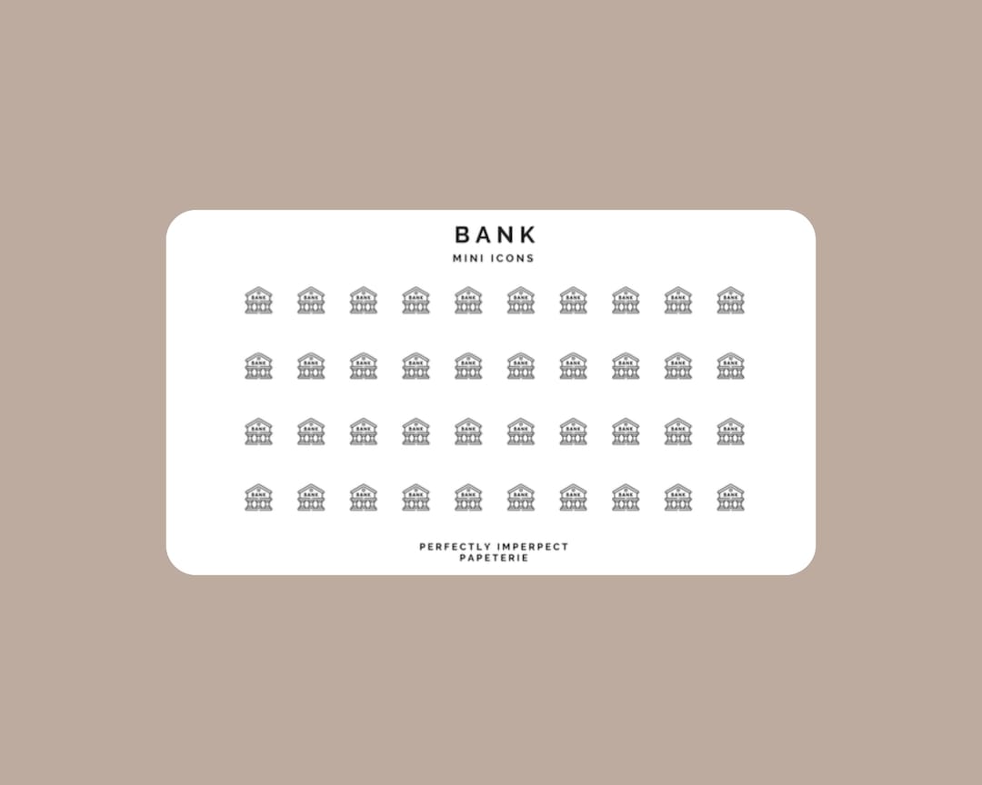 BANK / BANKING - Mini Circle Icons | Finance Planner Stickers | Minimal ...