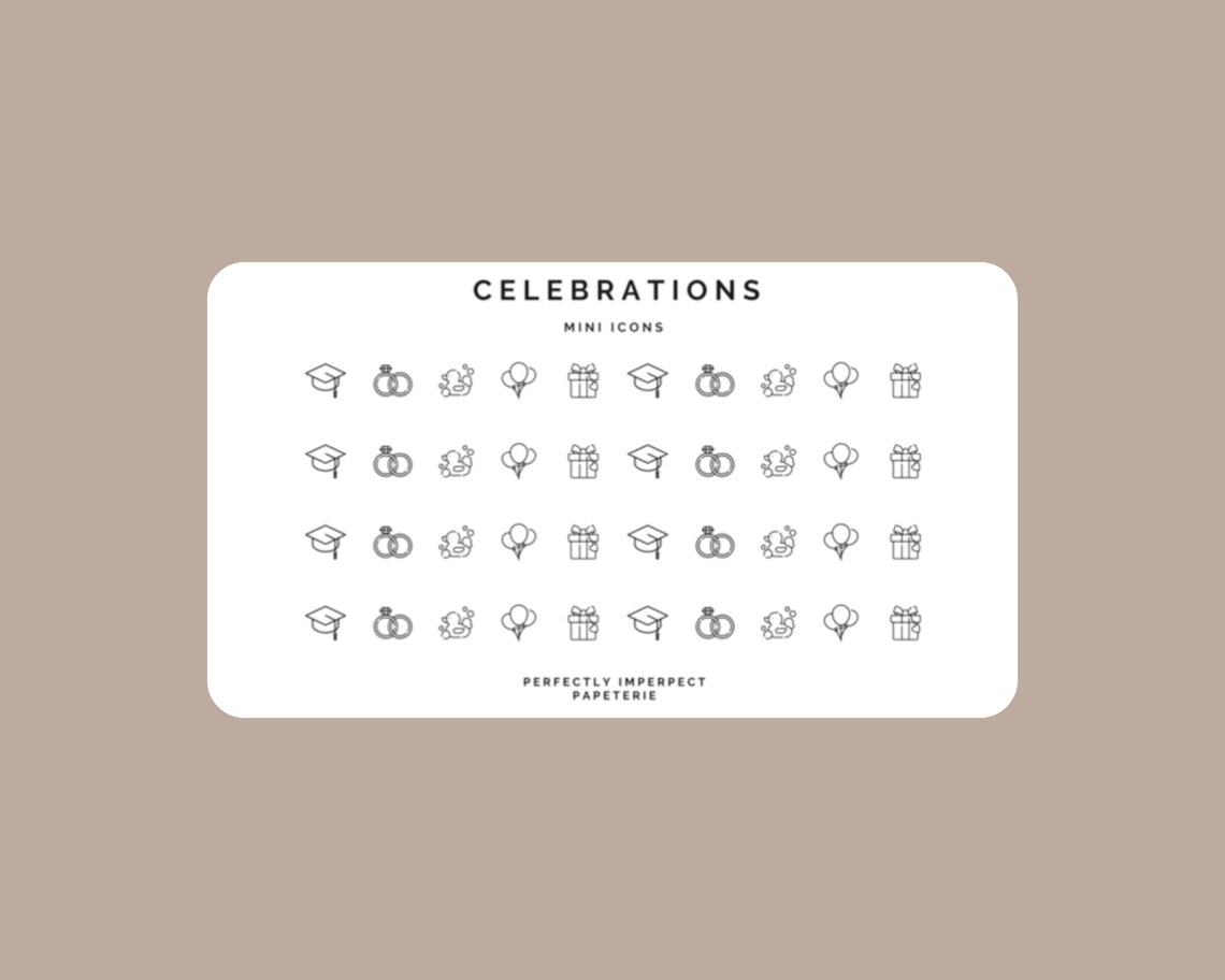 CELEBRATIONS / PARTY - Mini Circle Icons | Finance Planner Stickers ...