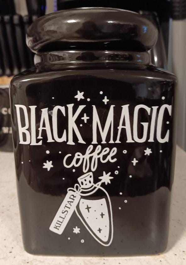 Black Magic Coffee Container Jar Halloween Goth Killstar Stars - Etsy