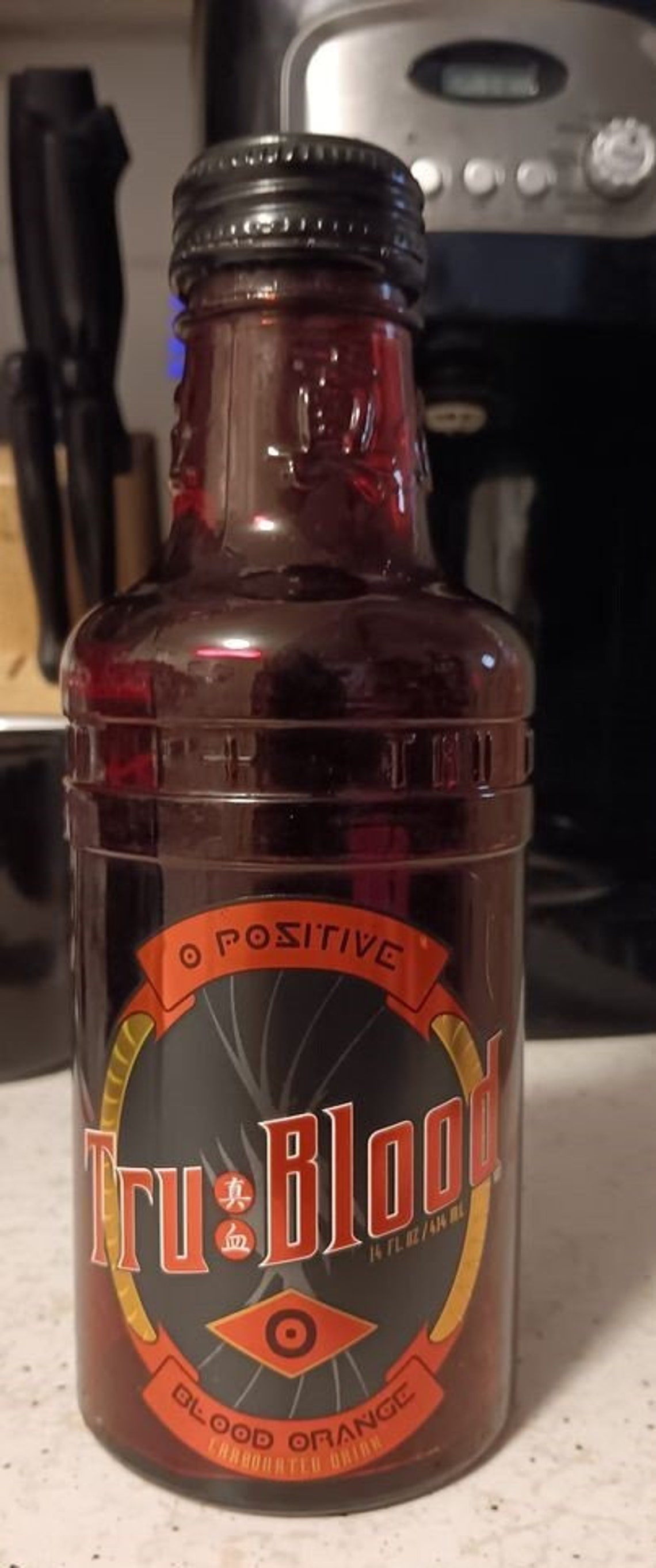 HBO True Blood O Positive Tru Blood Orange Vampire Drink Glass Bottle ...
