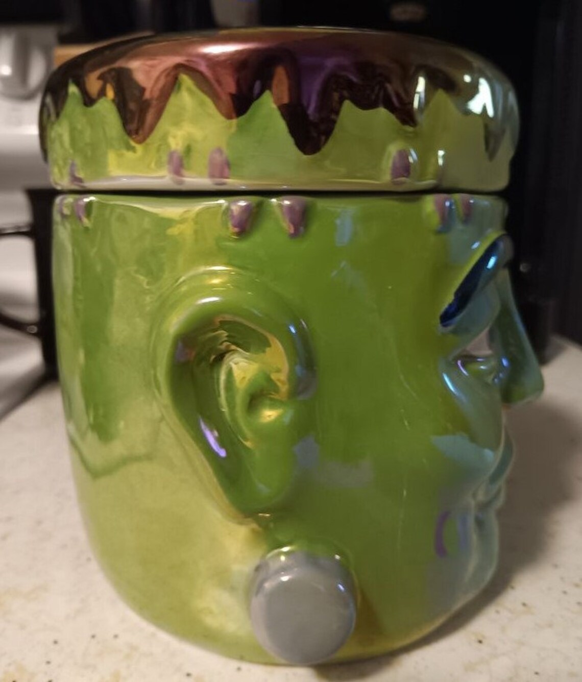 Frankenstein Iridescent Ceramic Jar Container Halloween Horror Decor - Etsy
