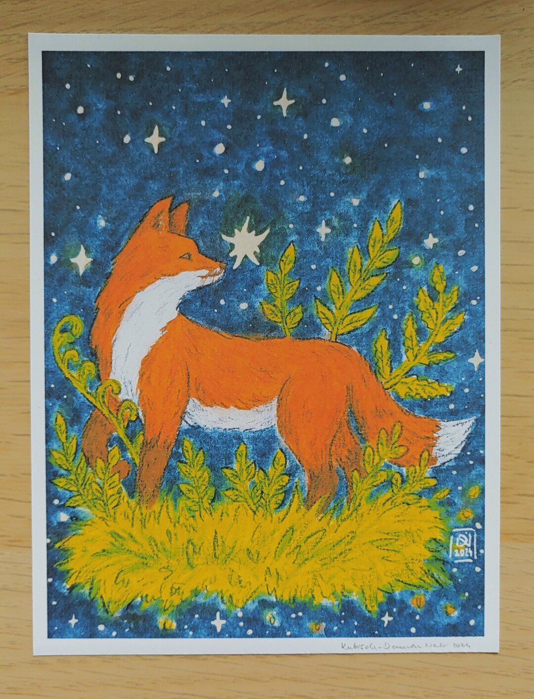 The Fox and the Will-o-wisp Watercolor Pencil Art Print - Etsy