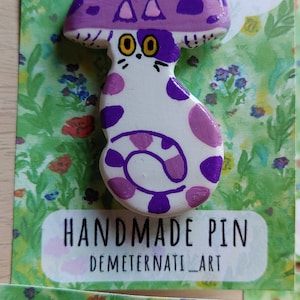Handmade Cat Clay Pin - Glossy Finish - Etsy