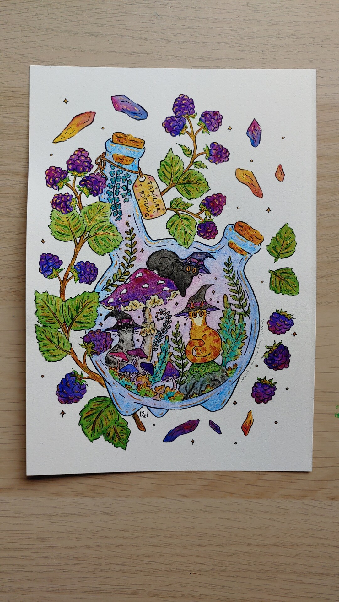 Original Familiar Potion Watercolor and Ink Painting - Etsy