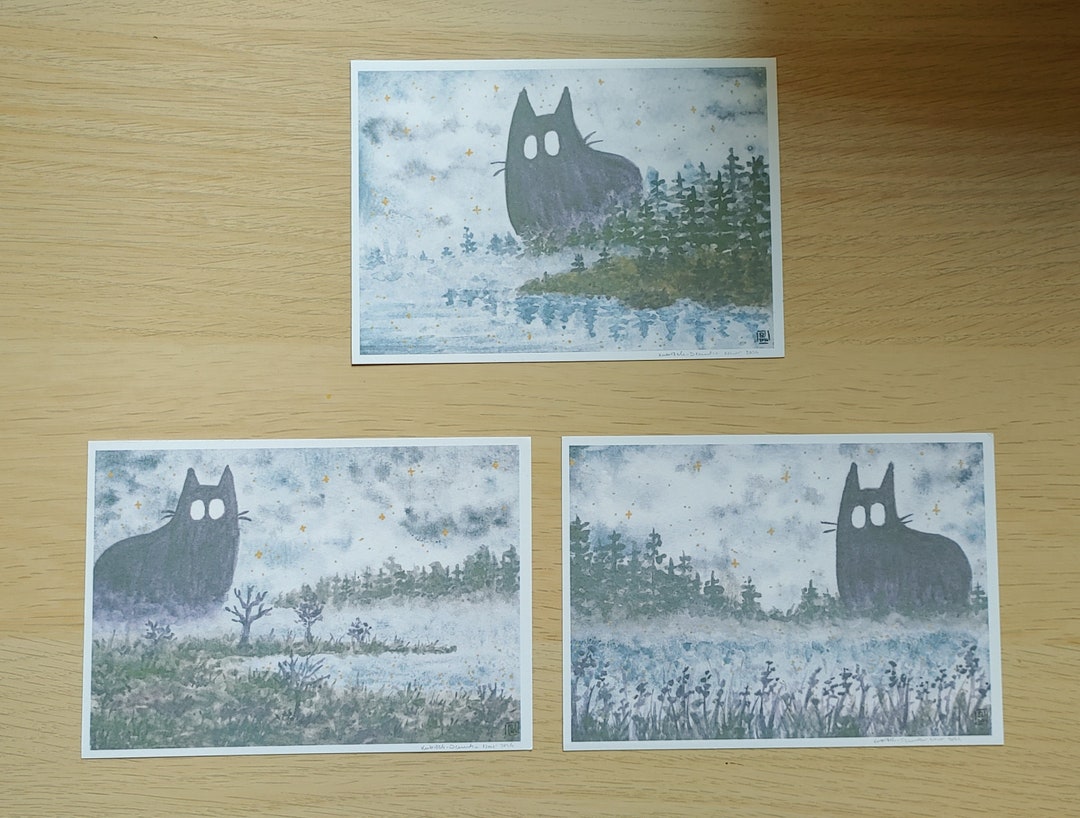 The Giant Fog Cat Watercolor Print - Etsy