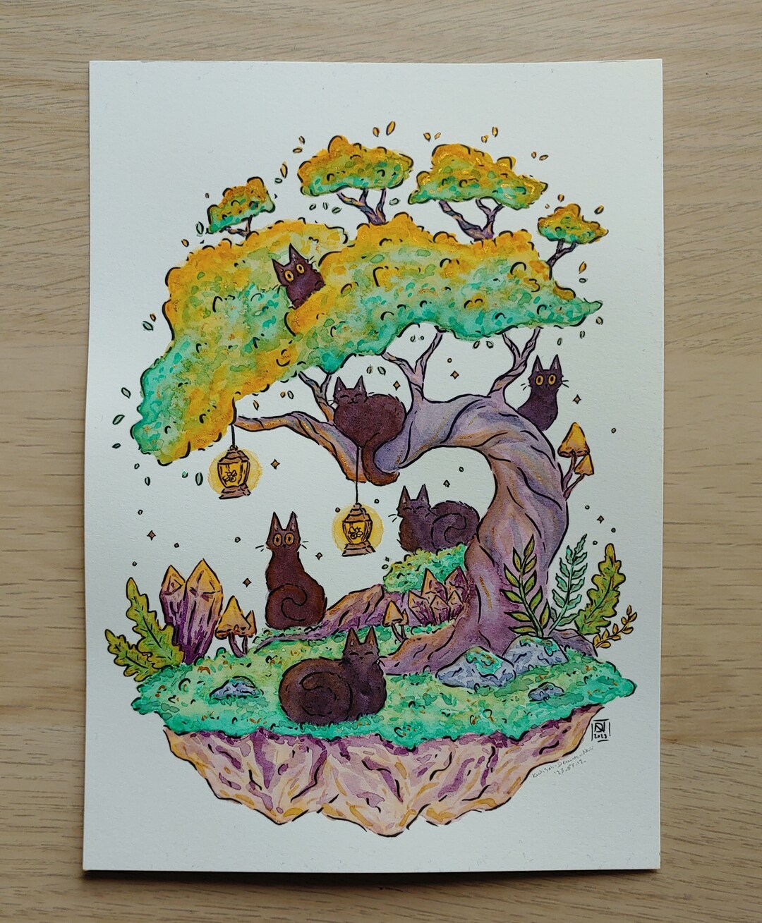 Original Kittree Island Watercolor and Ink Painting - Etsy