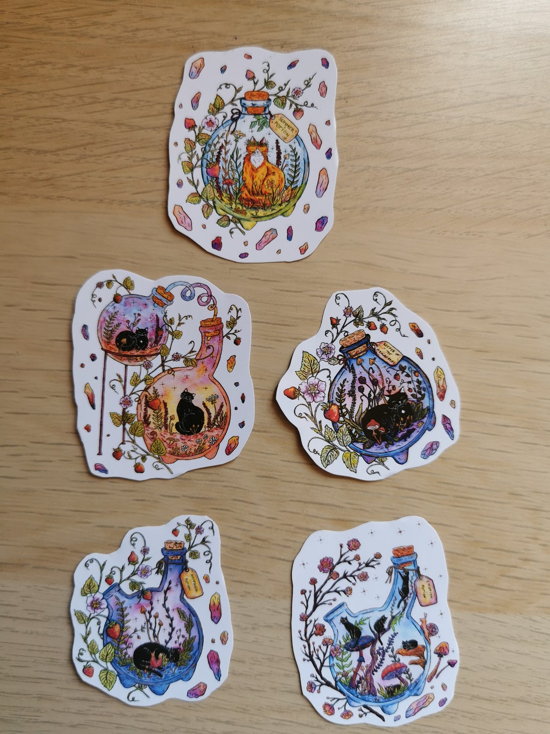 Summer Potions Sticker Set 5 Stickers - Etsy
