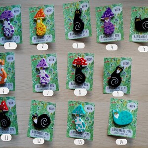 Handmade Cat Clay Pin - Glossy Finish - Etsy