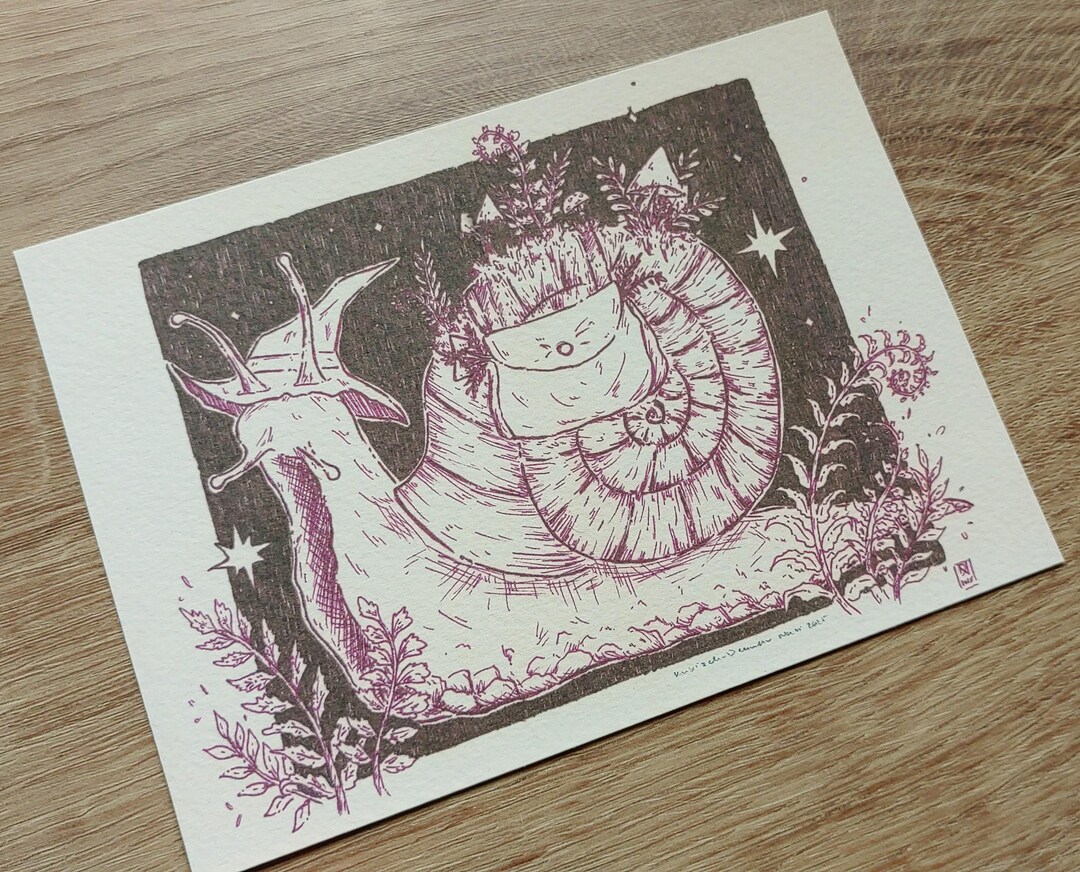 The Witch Snail Art Print - Whimsical Cute Snail Art - Etsy