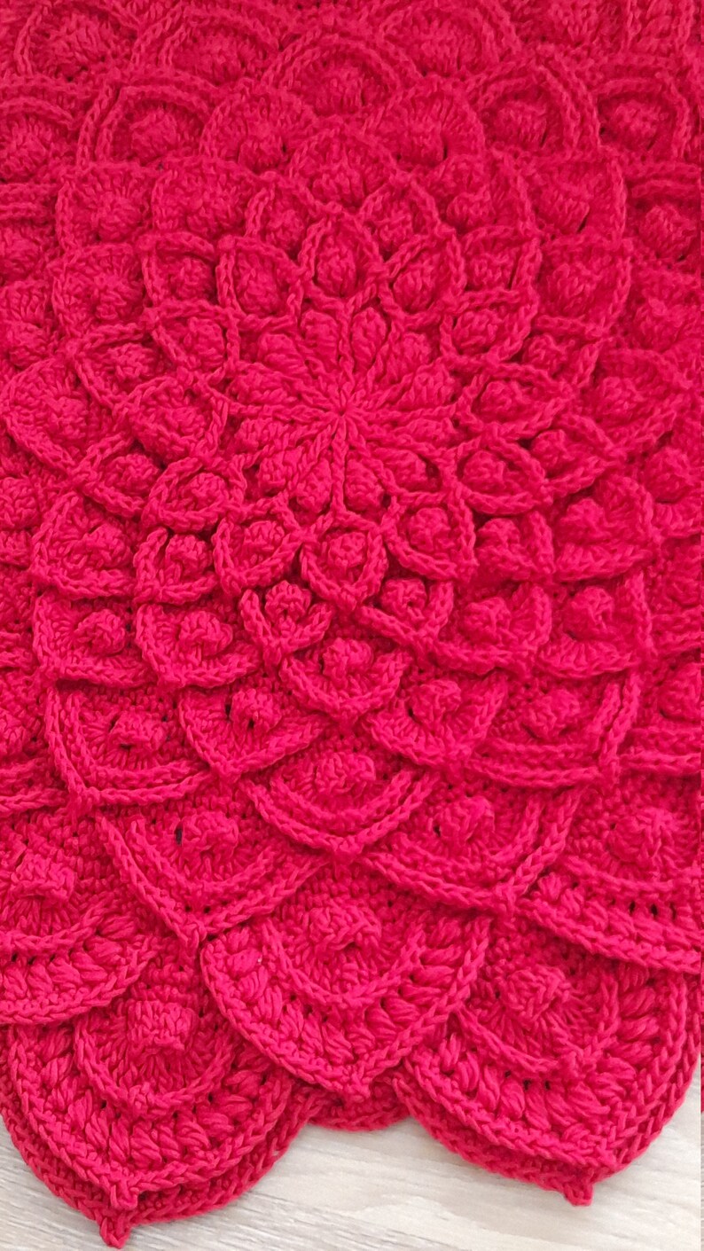Red Crochet Rug 90×90 Cm - Etsy